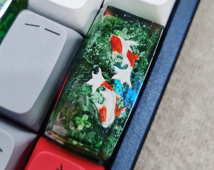 Epoxy Resin Artisan Keycap, Custom Keycaps, Botanical Koi Keycaps ...