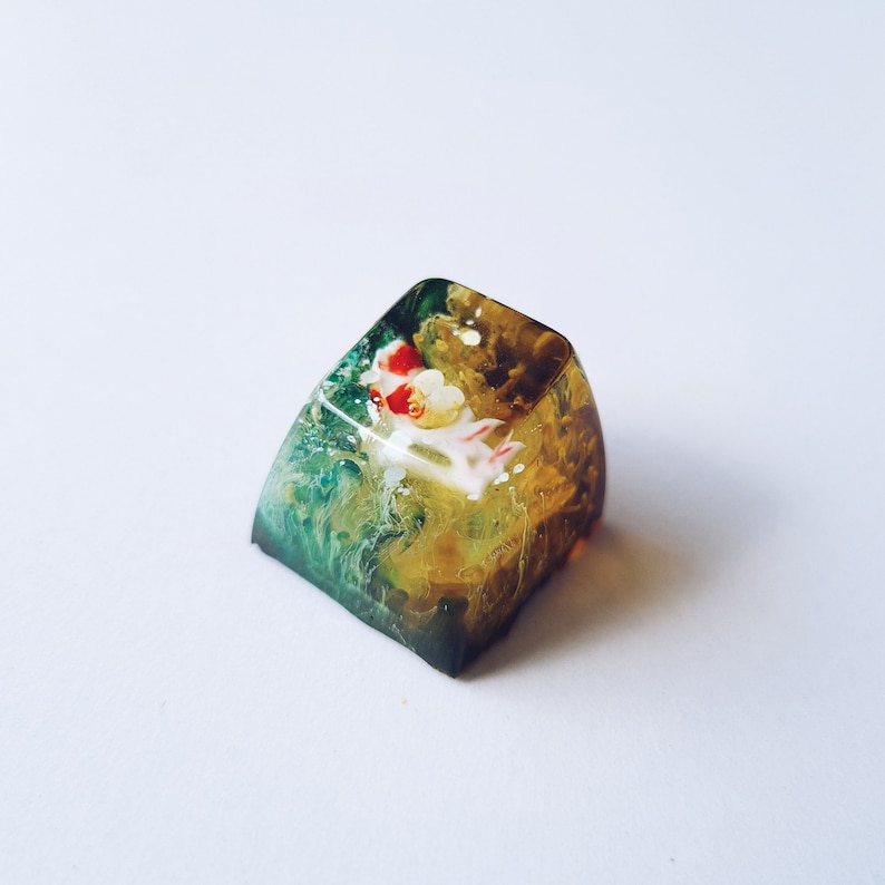 Epoxy Resin Artisan Keycap Custom Keycaps Botanical Koi - Etsy