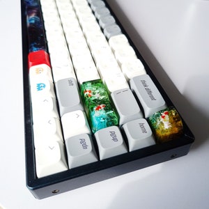 Epoxy Resin Artisan Keycap, Custom Keycaps, Botanical Koi Keycaps ...