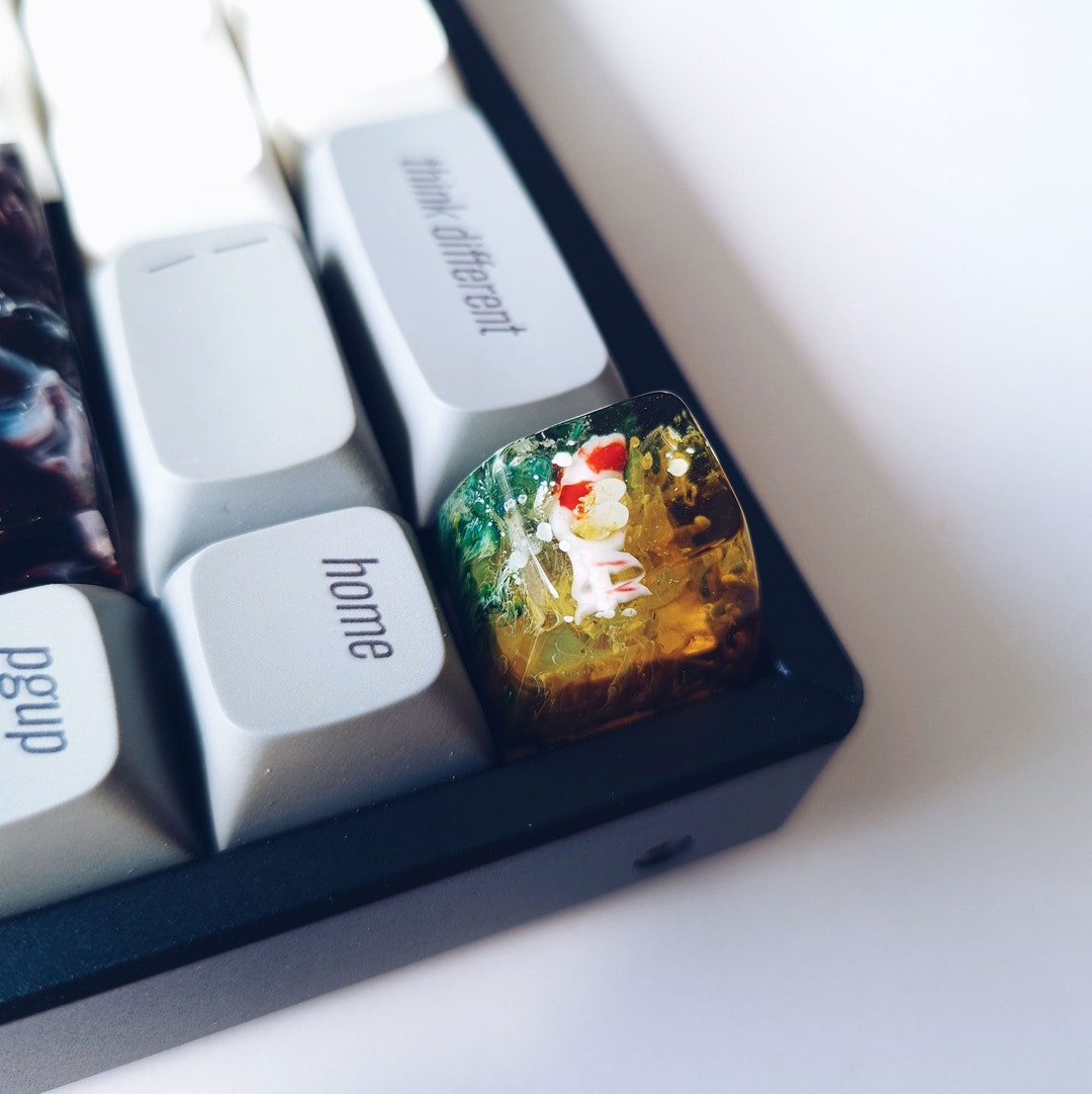 Epoxy Resin Artisan Keycap, Custom Keycaps, Botanical Koi Keycaps, SA ...