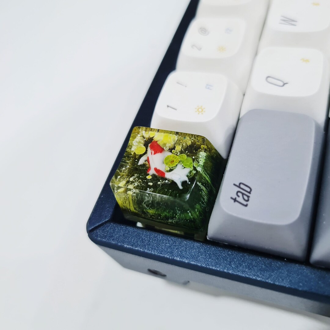 Epoxy Resin Artisan Keycap, Custom Keycaps, Botanical Koi Keycaps ...
