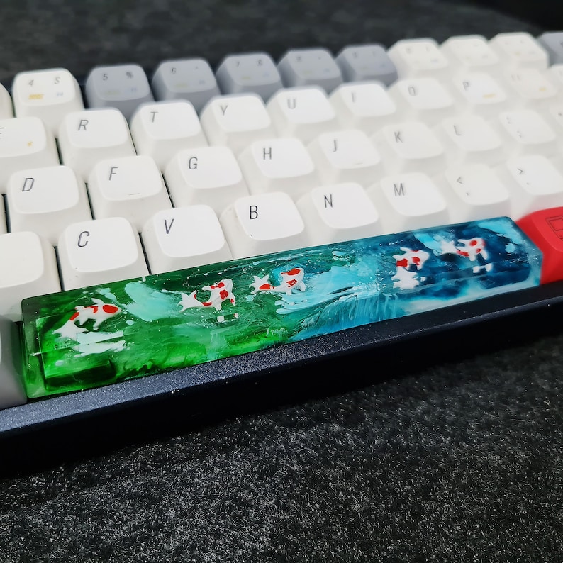 Epoxy Resin Artisan Keycap Custom Keycaps Botanical Koi - Etsy