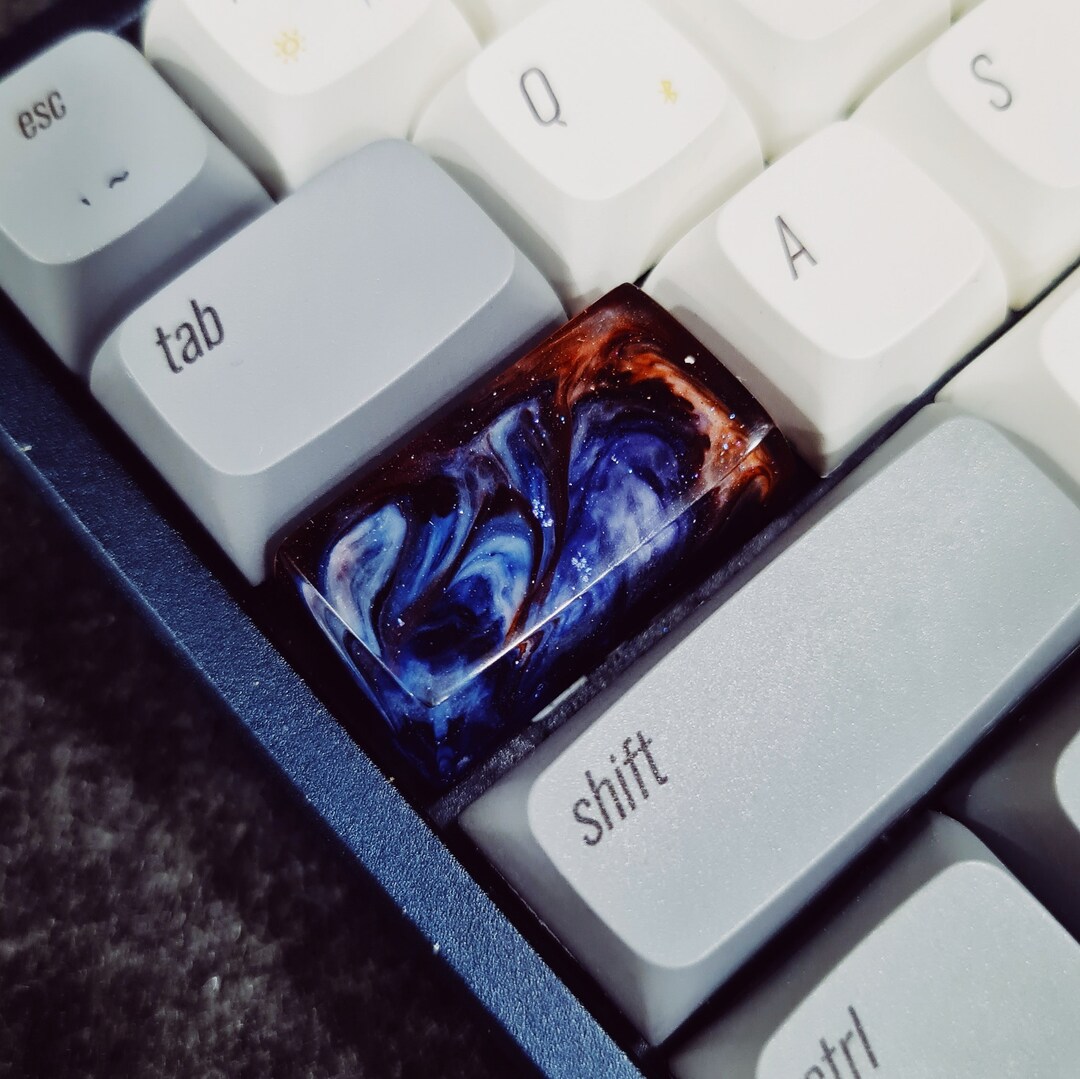 Epoxy Resin Artisan Keycap, Custom Keycaps, Interstellar Galaxy Keycap ...