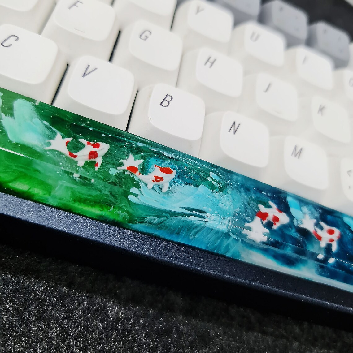 Epoxy Resin Artisan Keycap Custom Keycaps Botanical Koi - Etsy