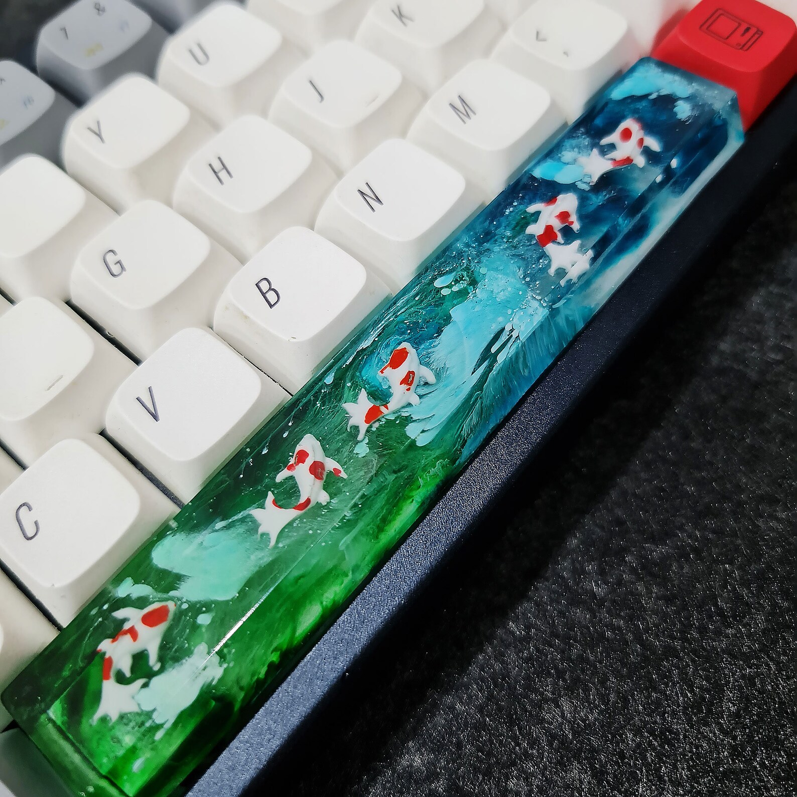 Epoxy Resin Artisan Keycap, Custom Keycaps, Botanical Koi Keycaps, SA ...