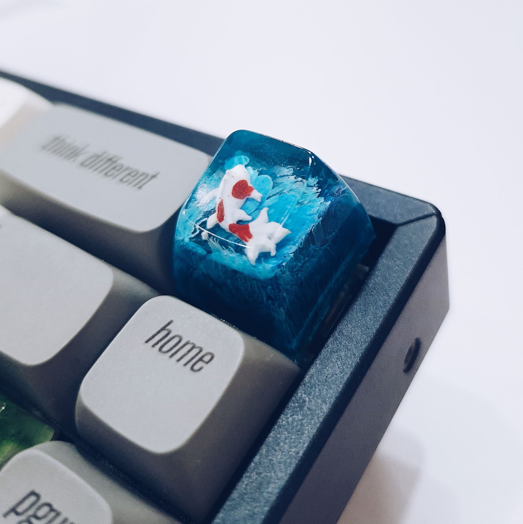 Epoxy Resin Artisan Keycap, Custom Keycaps, Botanical Koi Keycaps, SA ...