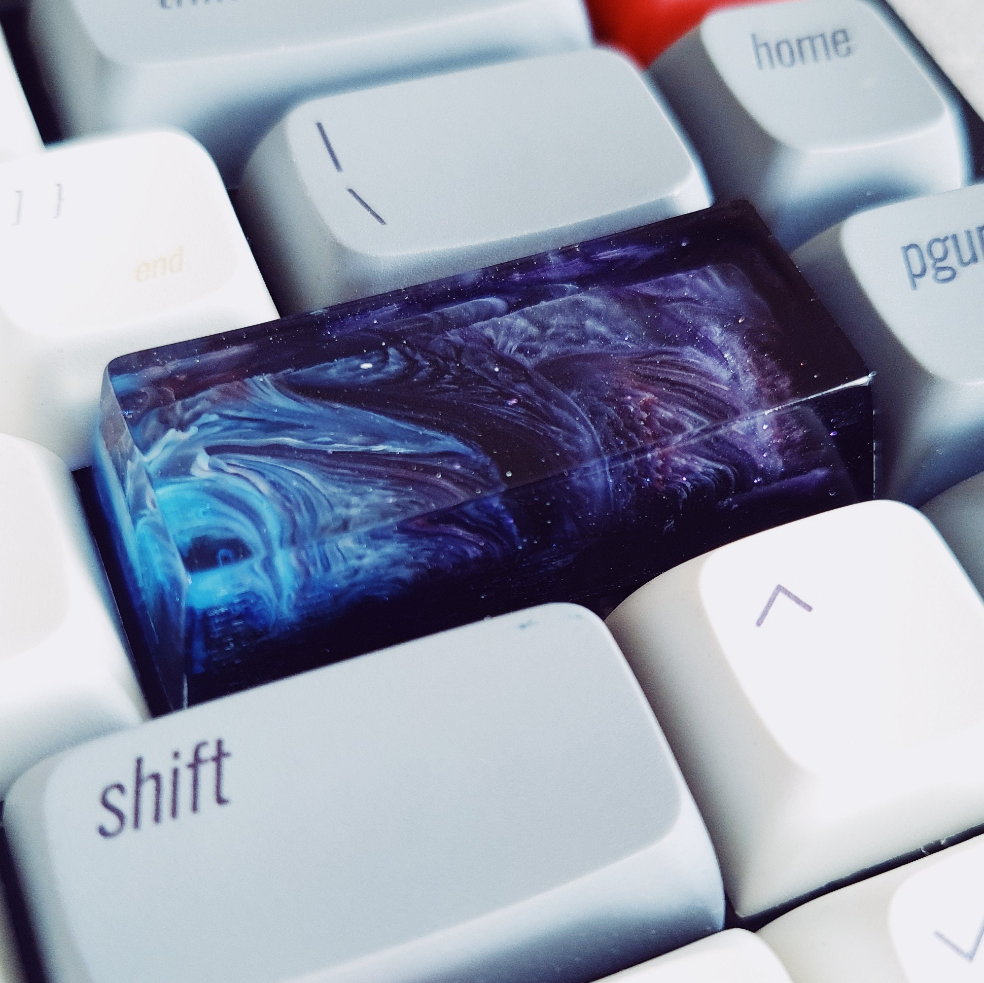 Epoxy Resin Artisan Keycap, Custom Keycaps, Interstellar Galaxy Keycap ...