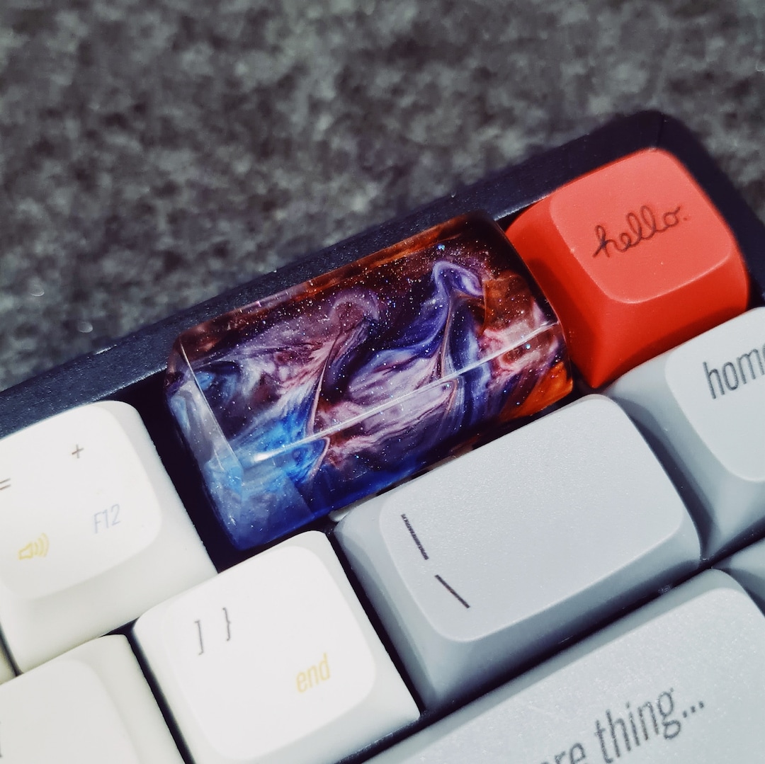 Epoxy Resin Artisan Keycap, Custom Keycaps, Interstellar Galaxy Keycap ...