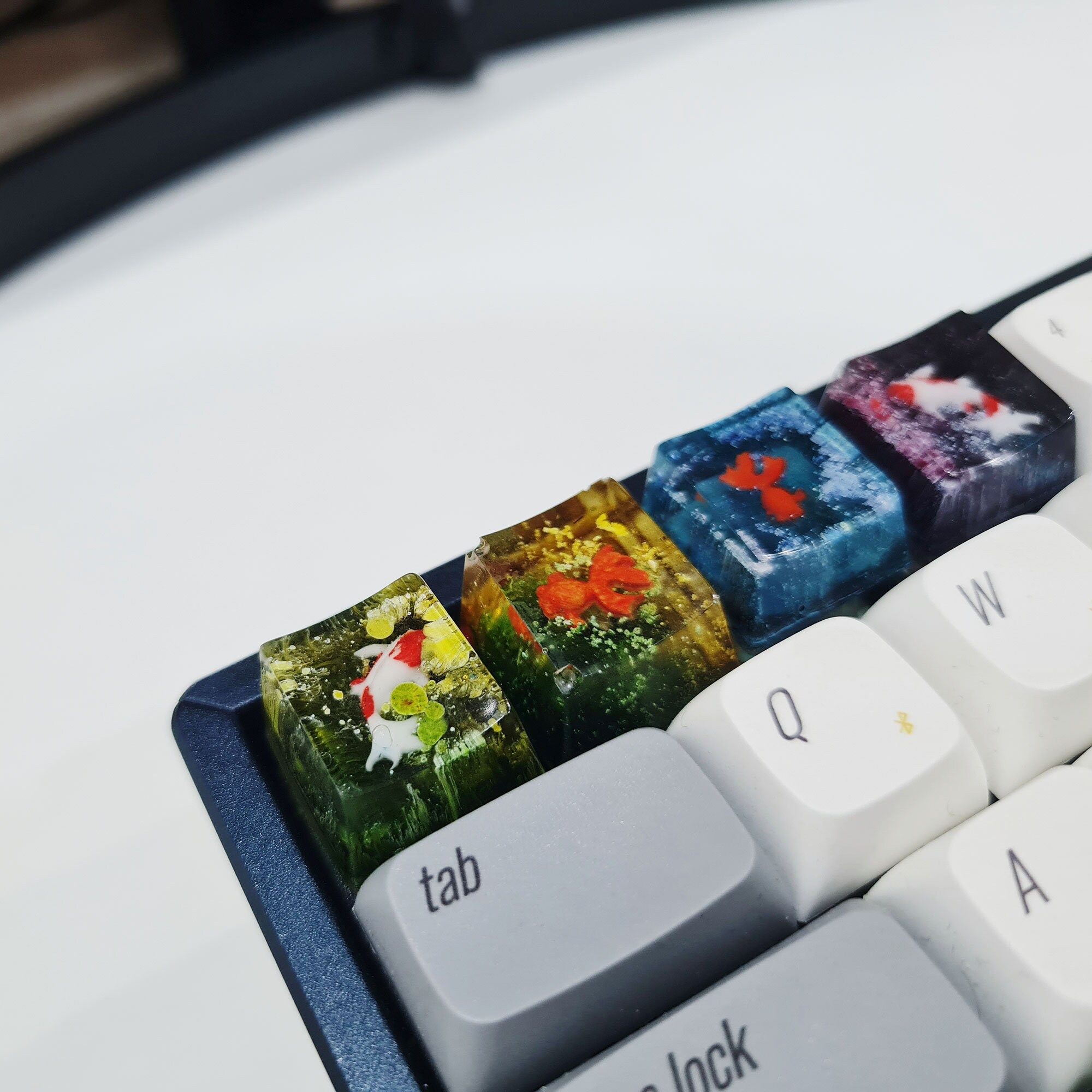 Epoxy Resin Artisan Keycap Custom Keycaps Botanical Koi - Etsy