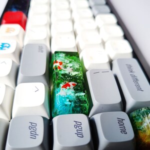 Epoxy Resin Artisan Keycap, Custom Keycaps, Botanical Koi Keycaps ...