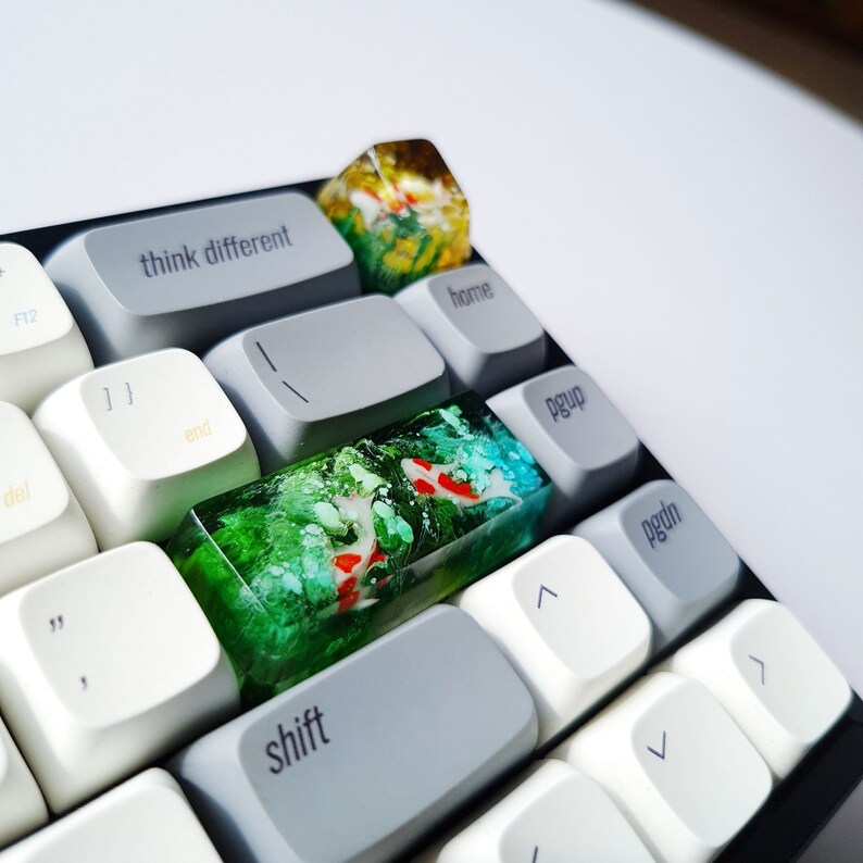 Epoxy Resin Artisan Keycap Custom Keycaps Botanical Koi - Etsy
