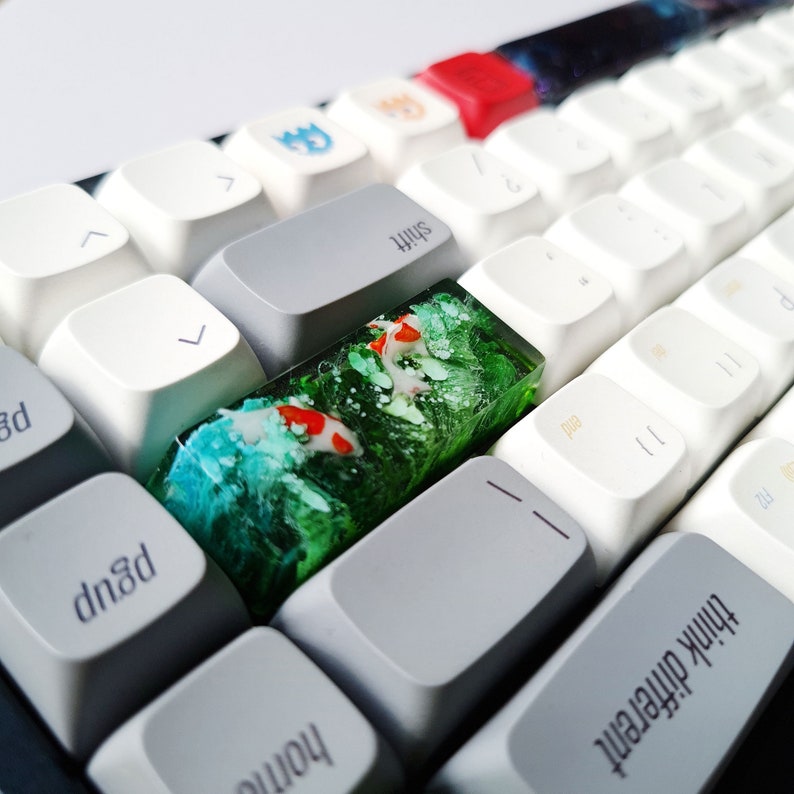 Epoxy Resin Artisan Keycap Custom Keycaps Botanical Koi - Etsy