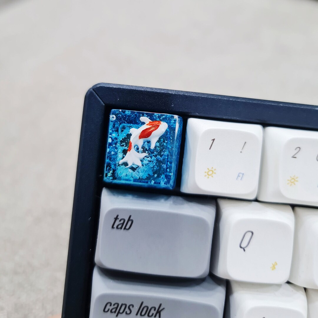 Epoxy Resin Artisan Keycap, Custom Keycaps, Botanical Koi Keycaps, Cherry MX Keycaps, Mechanical ...