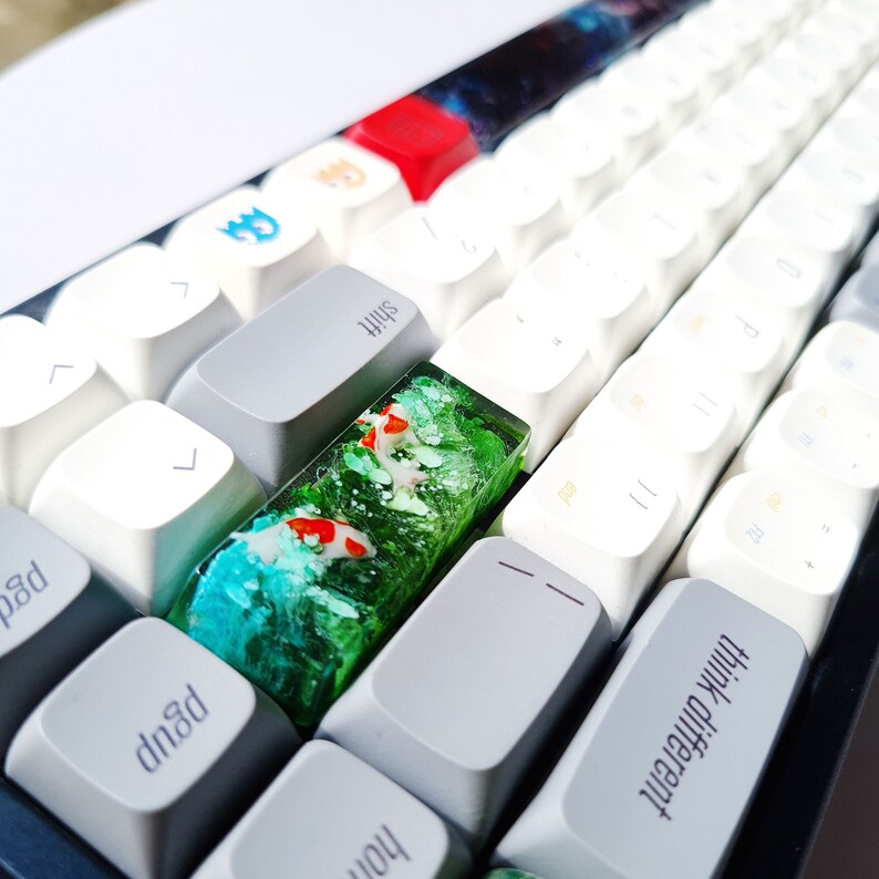 Epoxy Resin Artisan Keycap Custom Keycaps Botanical Koi - Etsy