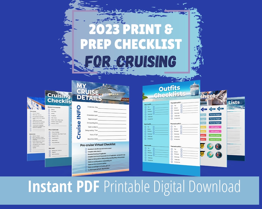Instant Printable Cruise Checklist, Digital Download, Cruising Planner ...