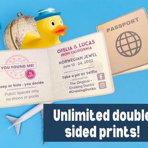 Cruising Ducks Passport, Digital Download, Tags for Ducks, Carnival ...