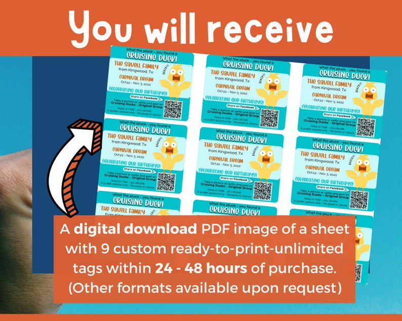 Cruising Ducks What the Pluck Funny Tag, Printable Digital Download ...