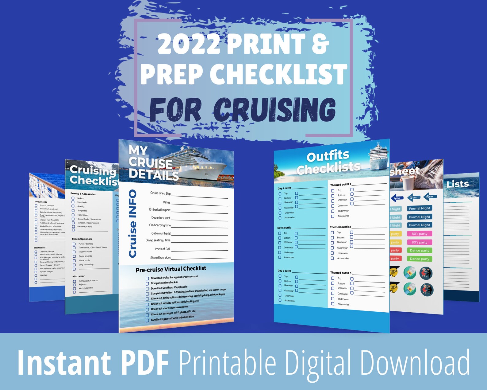 Instant Printable Cruise Checklist Digital Download Cruising - Etsy