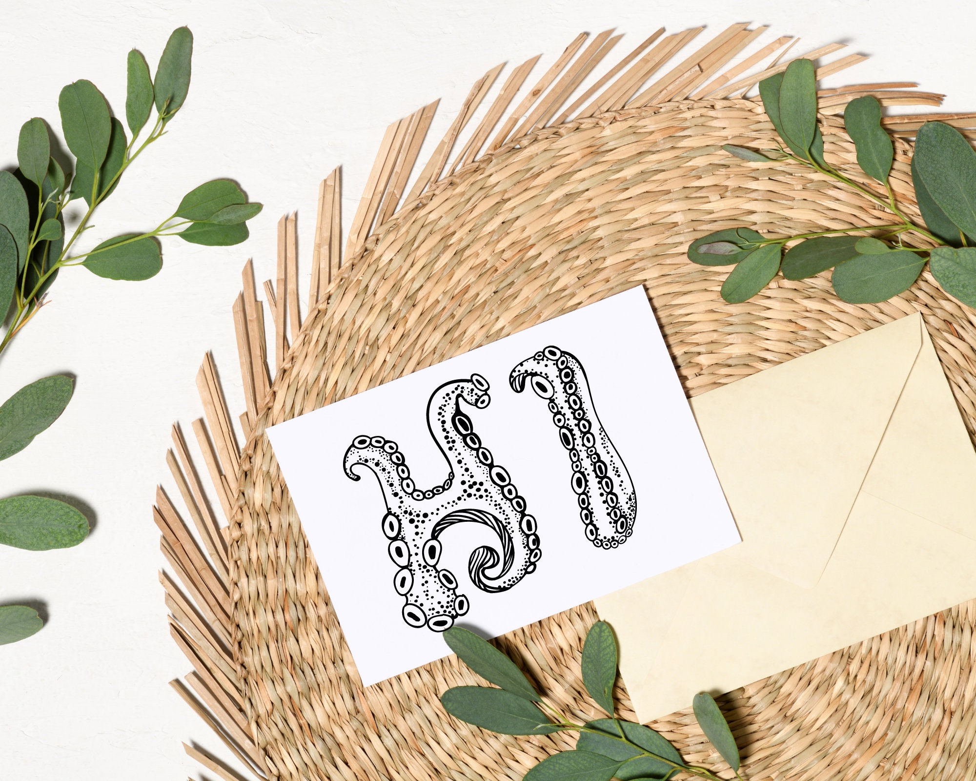 Octopus Font Tentacle Font Outline Font Cricut Font Doodle - Etsy UK