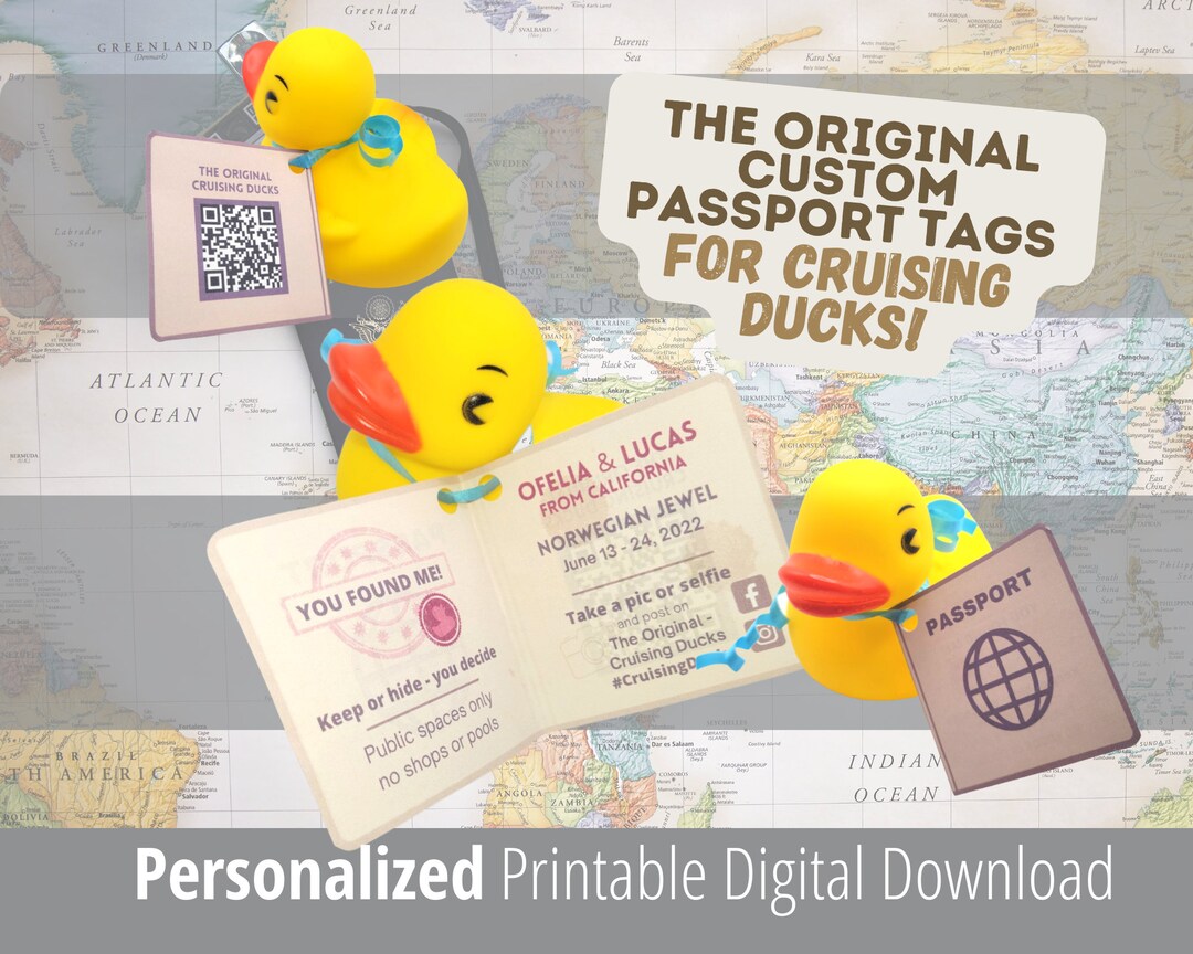 Cruising Ducks Passport, Digital Download, Tags for Ducks, Carnival ...