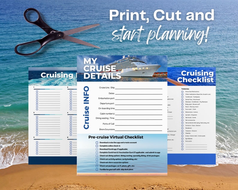 Instant Printable Cruise Checklist Digital Download Cruising - Etsy