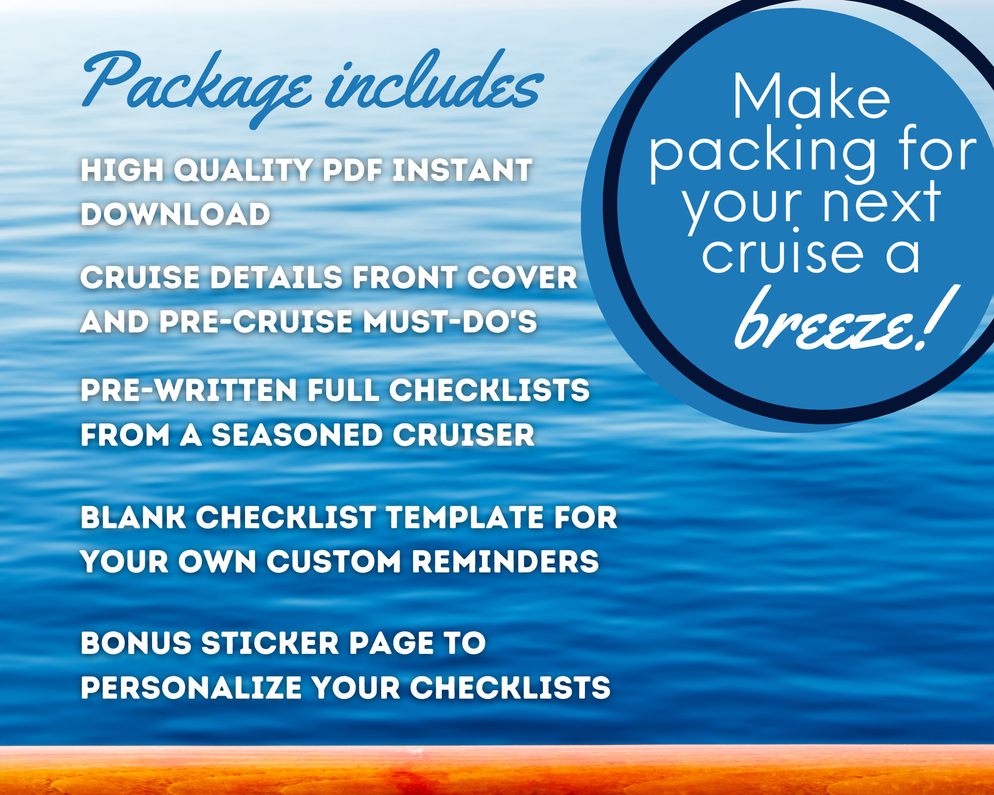 Instant Printable Cruise Checklist Digital Download Cruising - Etsy