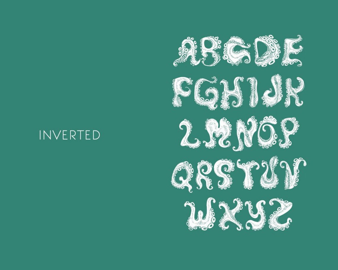 Octopus Font Tentacle Font Outline Font Cricut Font Doodle - Etsy