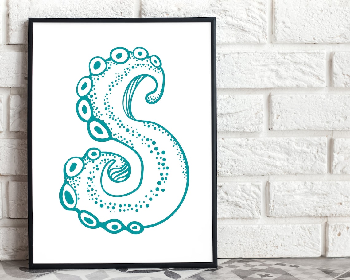 Octopus Font Tentacle Font Outline Font Cricut Font Doodle - Etsy