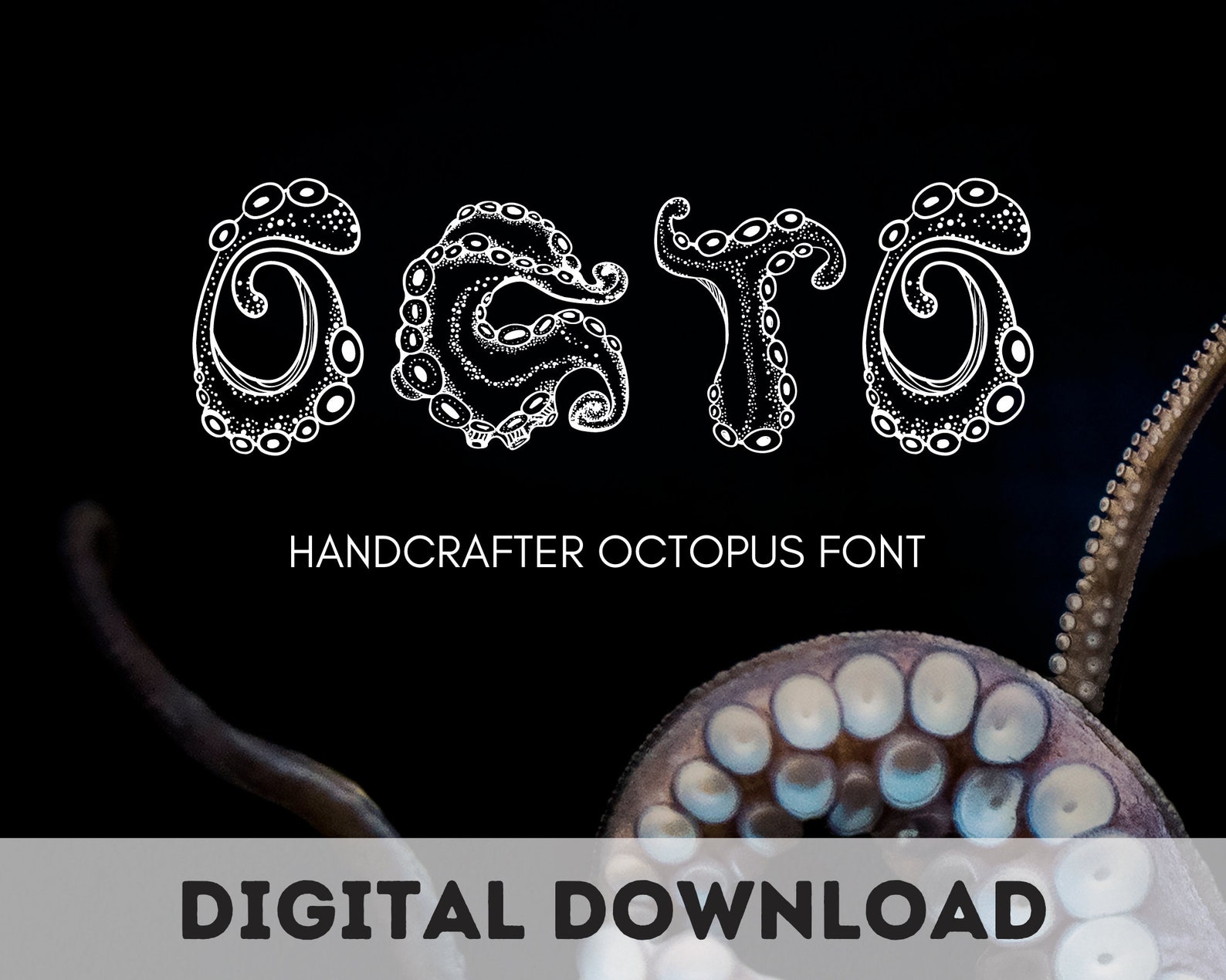 Octopus Font Tentacle Font Outline Font Cricut Font Doodle - Etsy