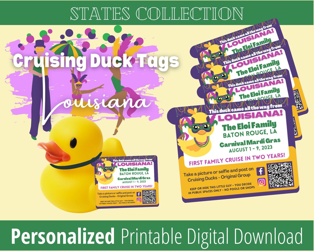 Cruising Ducks Tag, Digital Download, Tags for Ducks, Carnival Tag ...