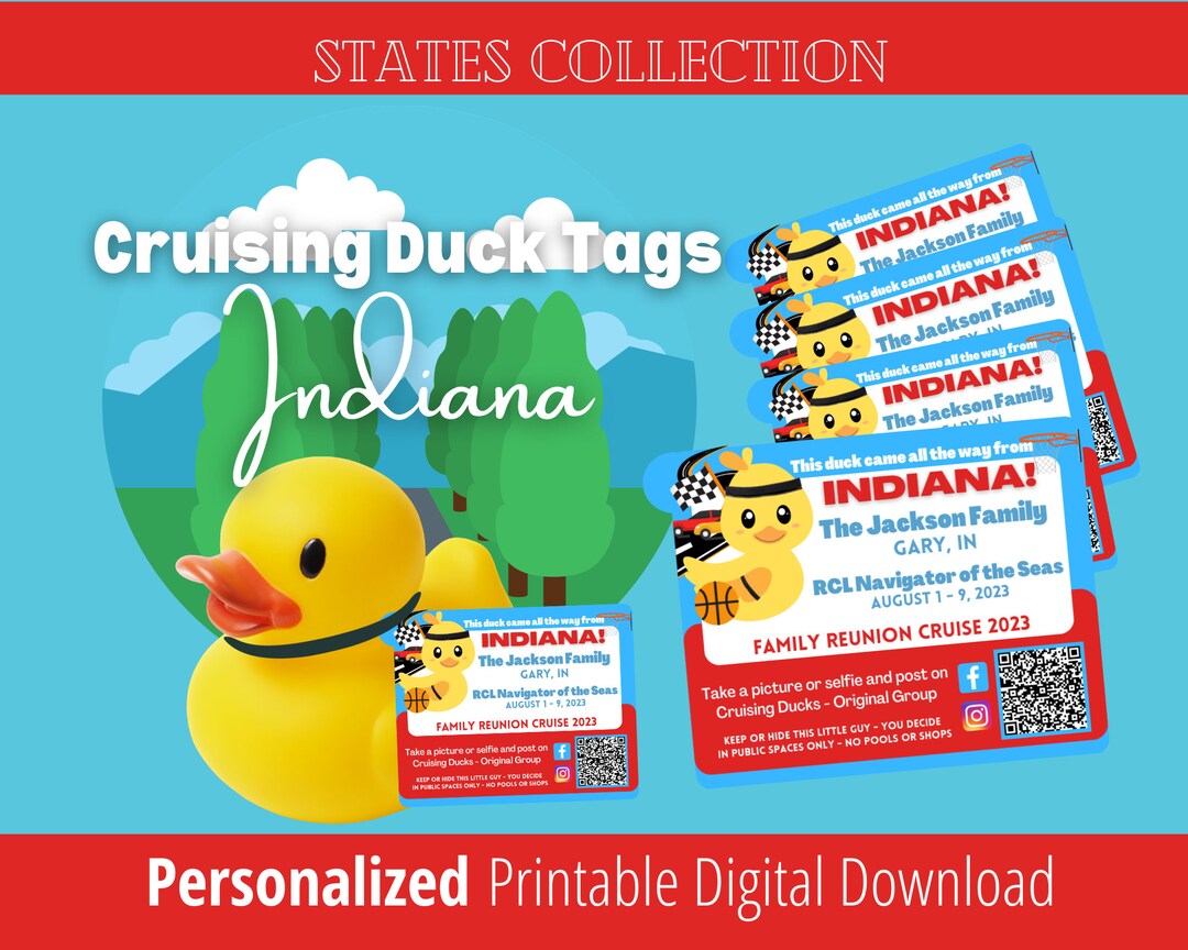Cruising Ducks Tag, Digital Download, Tags for Ducks, Carnival Duck Tag ...