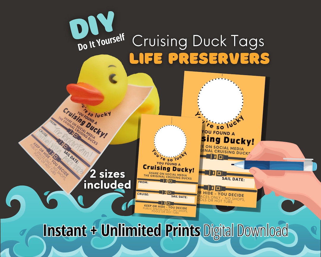 Cruising Ducks Tag, Printable Digital Download, Instant Cruise Tag ...