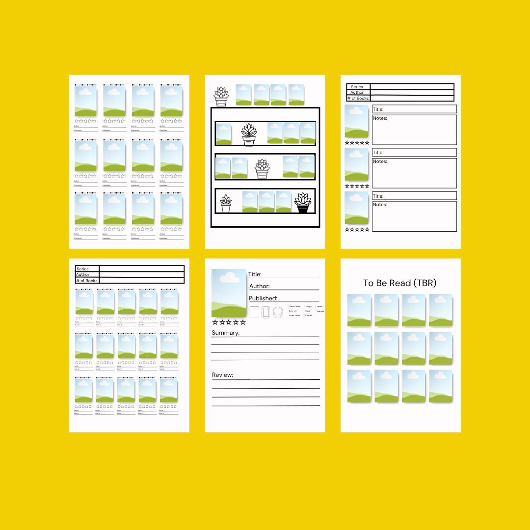 Editable Reading Journal Planner Canva Template Bundle. Customizable ...