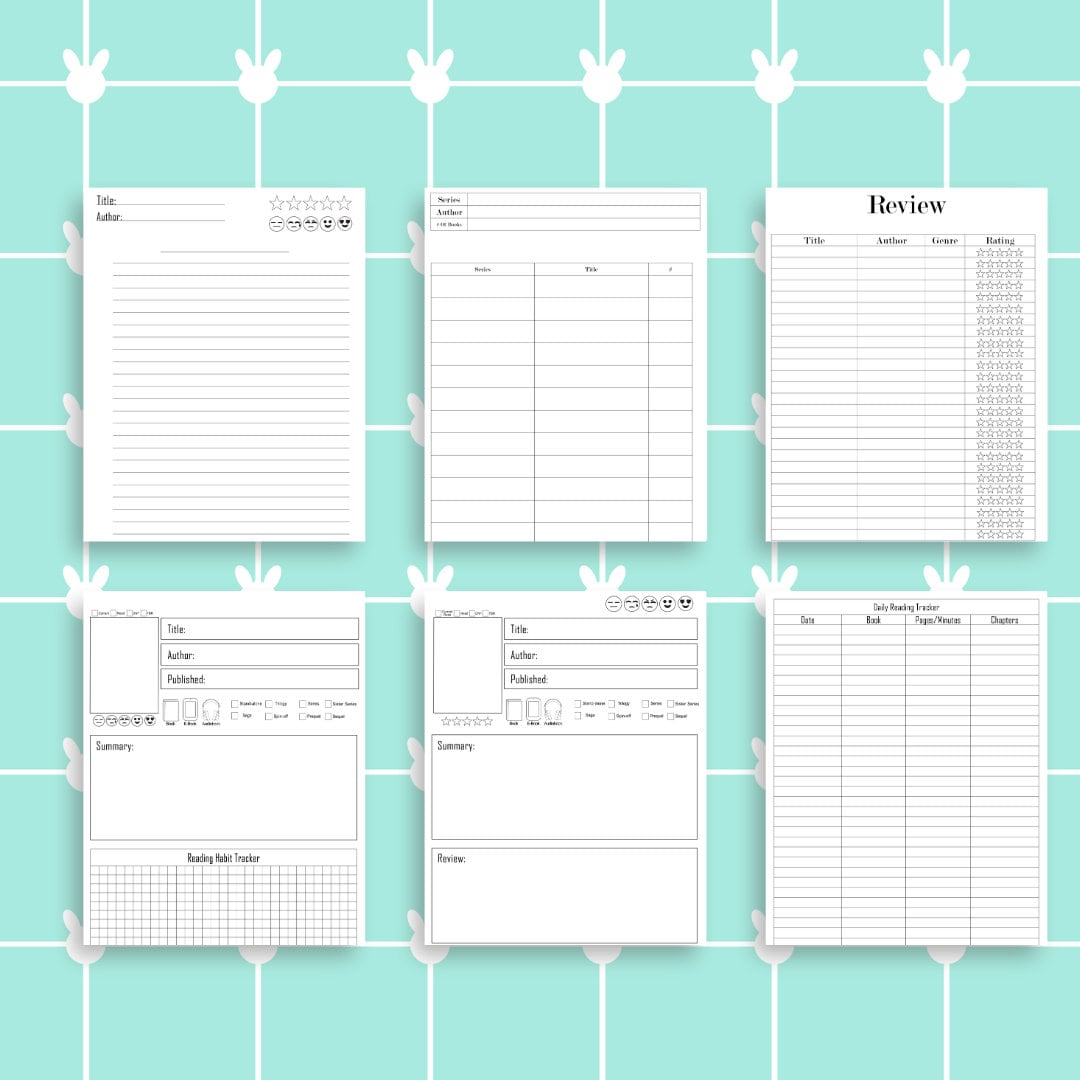 Editable Printable Reading Journal Template Bundle. Printable Book ...