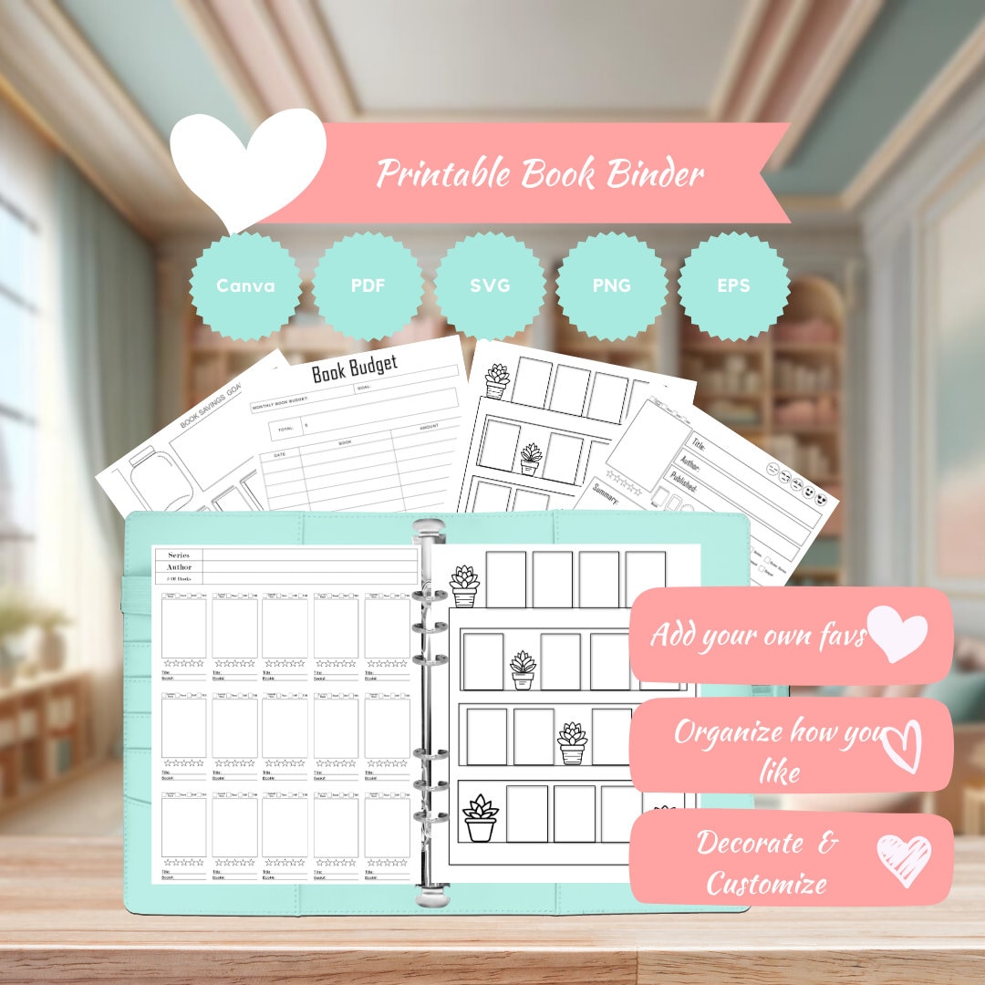 Editable Printable Reading Journal Template Bundle. Printable Book ...