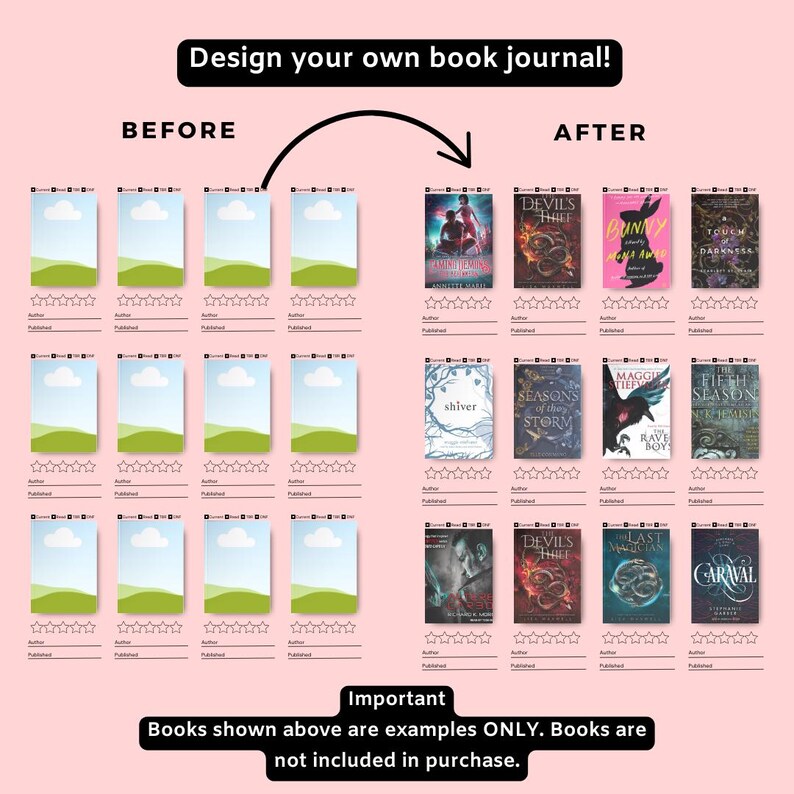 Editable Reading Journal Planner Canva Template Bundle. Customizable ...