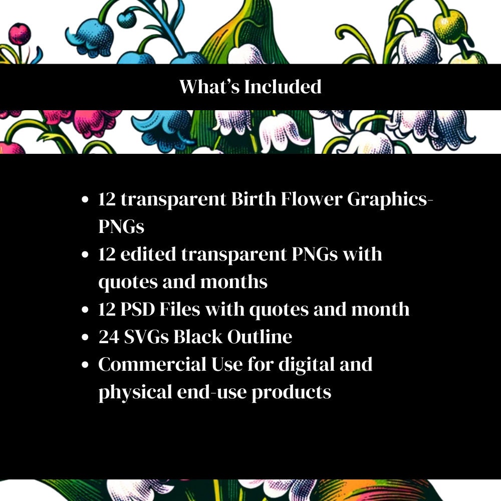 Birth Flower SVG Bundle. Color Birth Flower Graphics Bundle. PSD Files ...