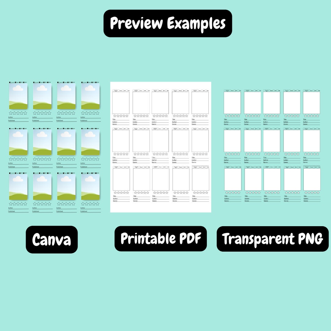 Editable Printable Reading Journal Template Bundle. Printable Book ...