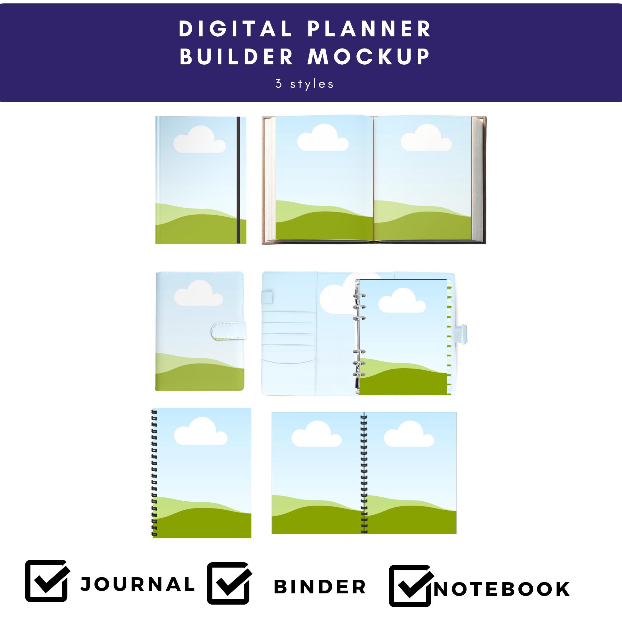 Planner Covers Mockup. Planner Canva Frames. Digital Planner Builder ...