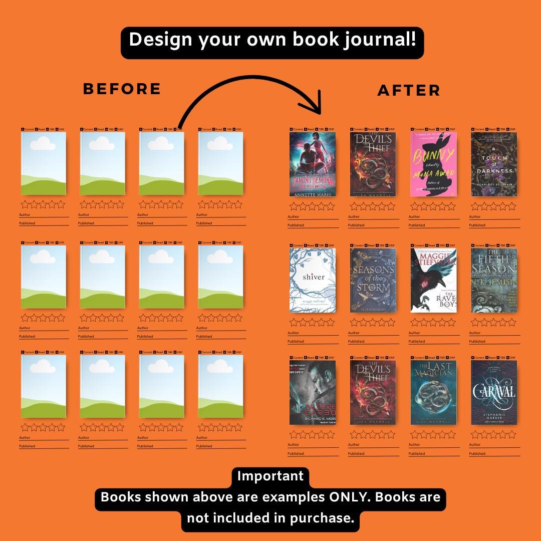 Editable Reading Journal Planner Canva Template Bundle. Customizable ...
