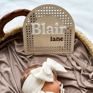 Baby Birth Announcement Sign, Boho Baby Arch Name Sign, Boho Birth ...