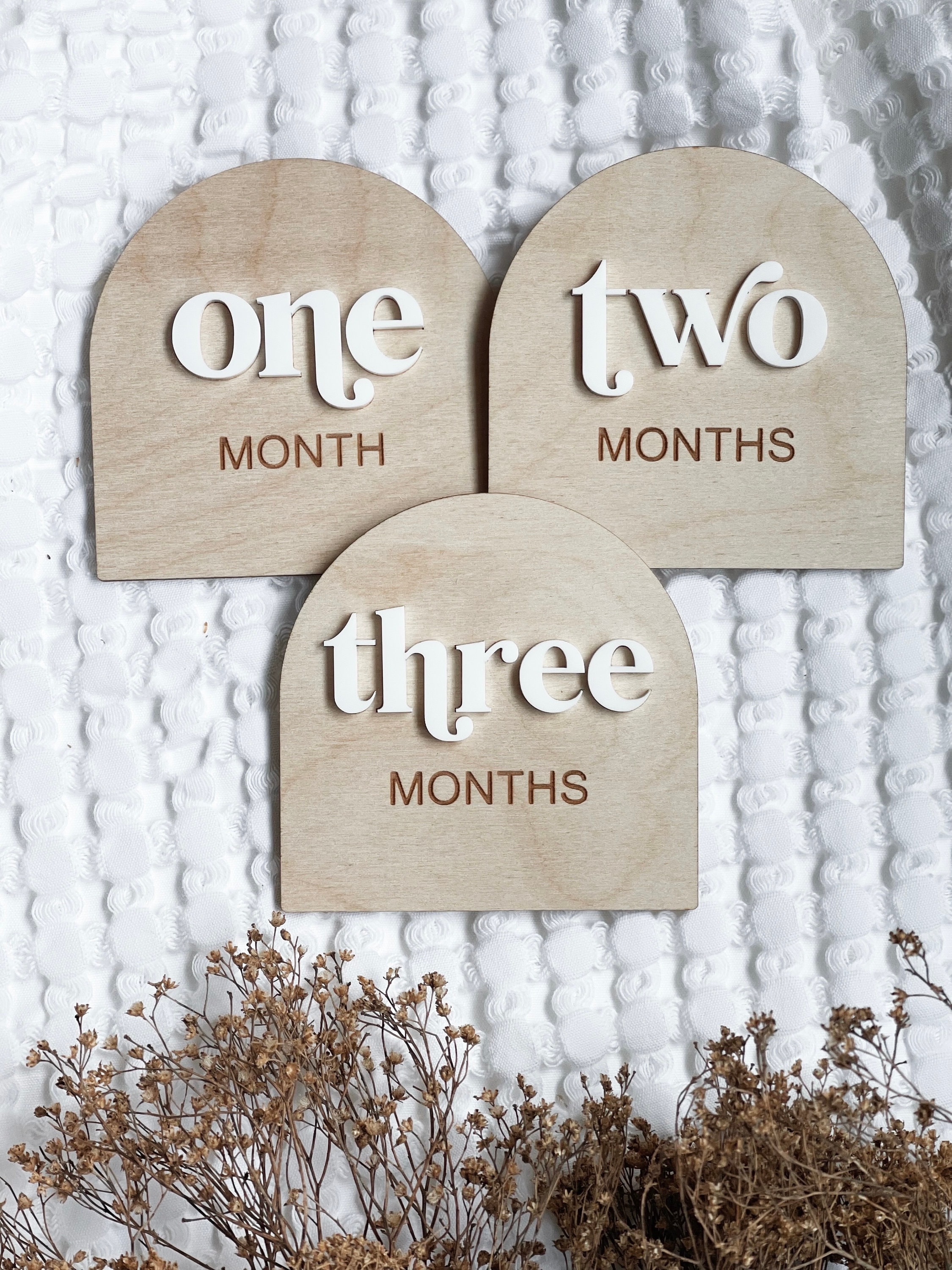 Arched Baby Milestone Markers, Baby Milestone Photo Prop, Wooden ...