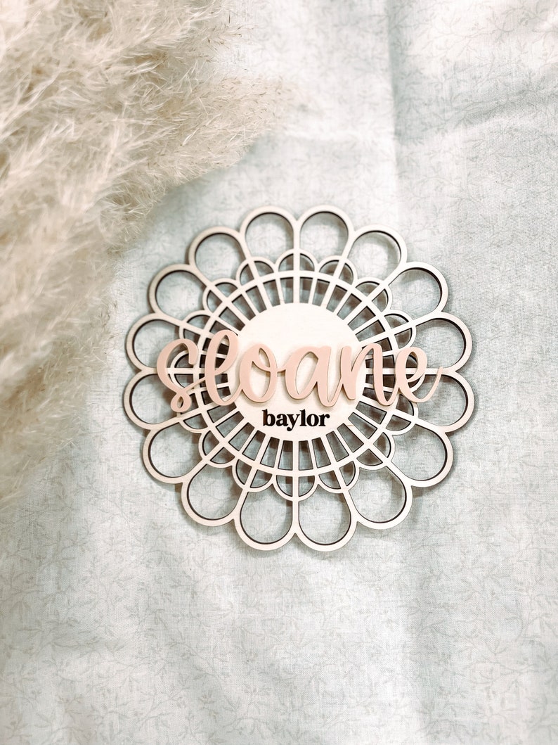 Baby Birth Announcement Sign Boho Baby Name Sign Nursery - Etsy