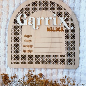 Baby Birth Announcement Sign, Boho Baby Arch Name Sign, Boho Birth ...