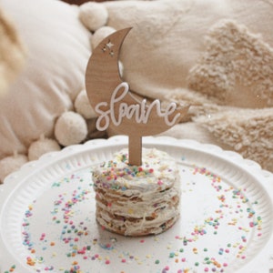 Two the Moon Cake Topper, Personalized Moon Cake Topper, Two the Moon ...