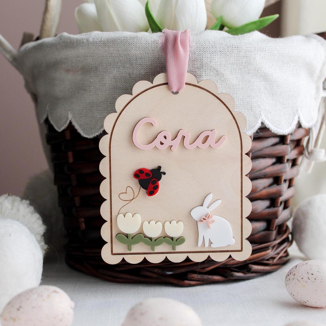 Personalized Easter Basket Tag, Easter Gift Tags, Kids Easter Basket ...