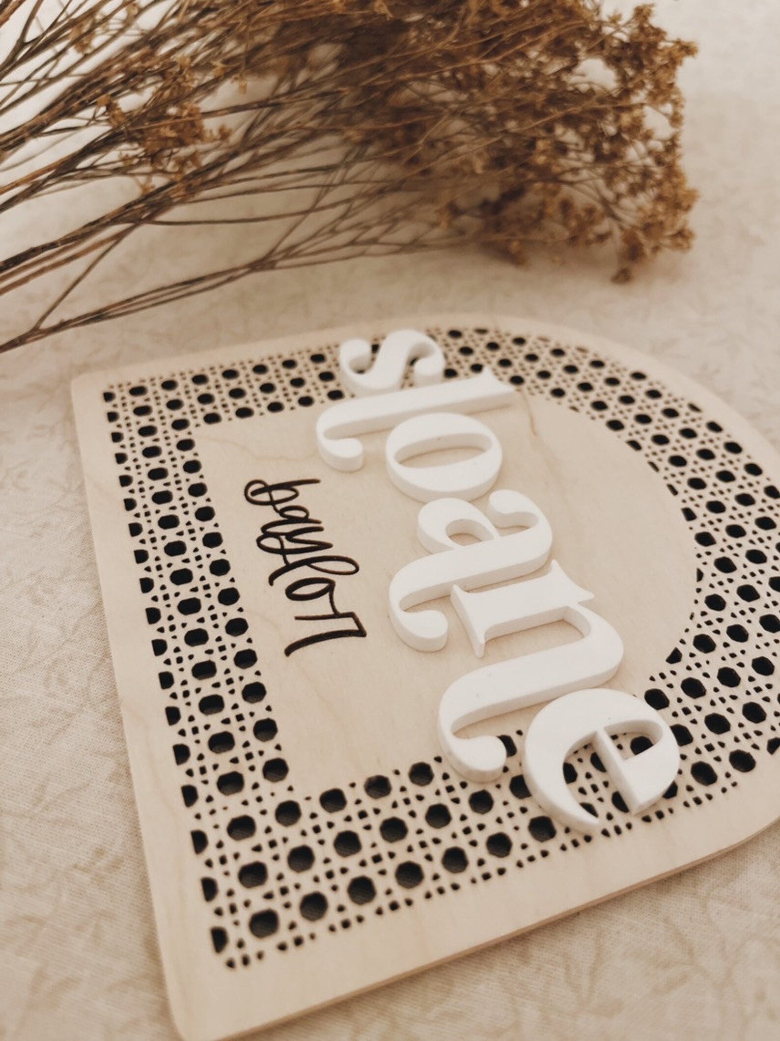 Baby Birth Announcement Sign Boho Baby Arch Name Sign Boho - Etsy