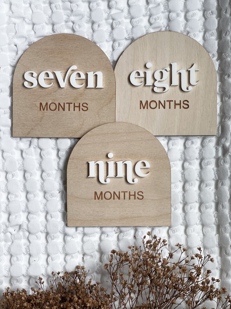 Arched Baby Milestone Markers, Baby Milestone Photo Prop, Wooden ...