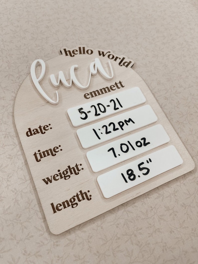 Birth Stats Sign, Baby Name Sign, Baby Birth Announcement Sign, Nursey ...