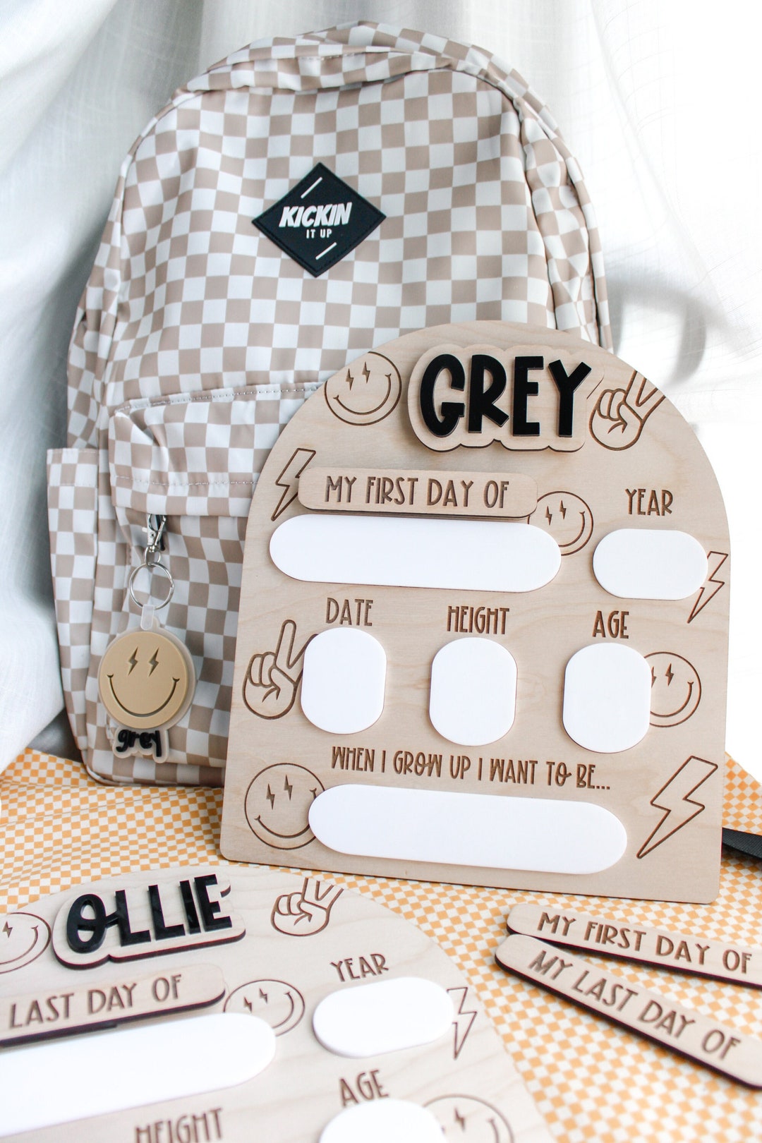 Personalized First and Last Day of School Sign, Reusable Erasable ...